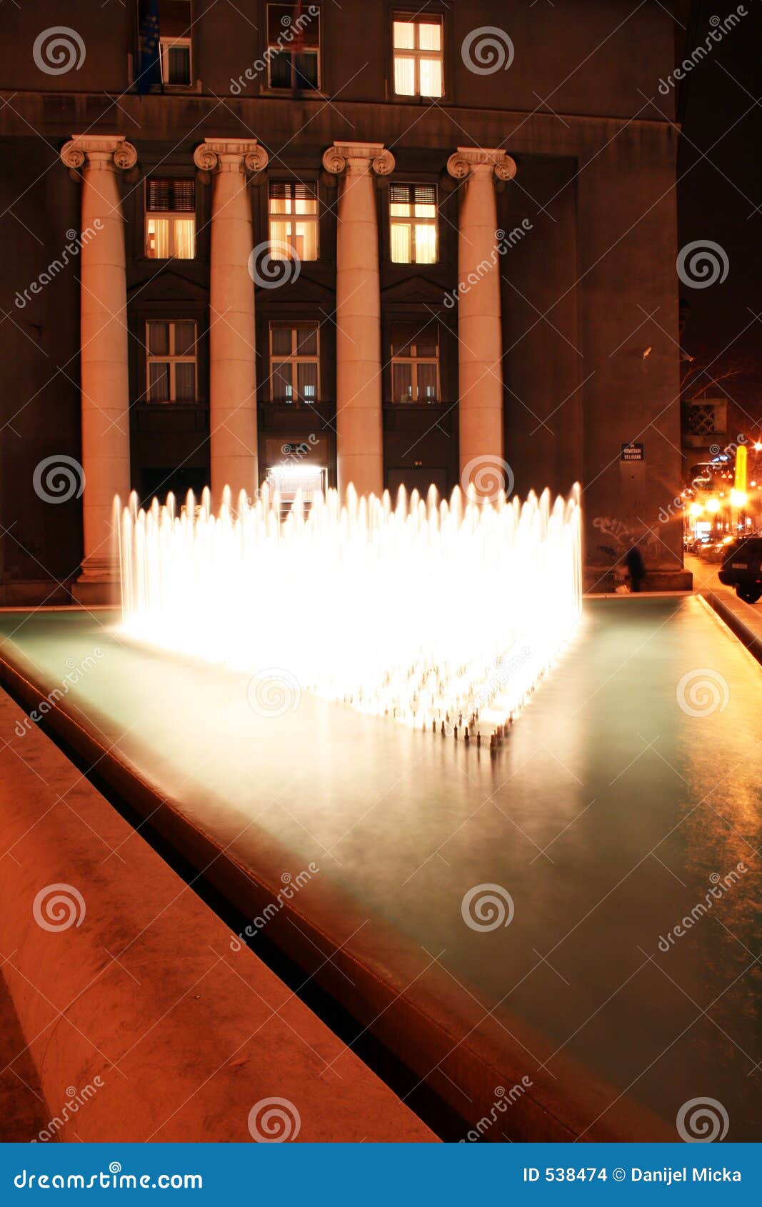 Fountain stock photo. Image of building, outdoor, dark - 538474