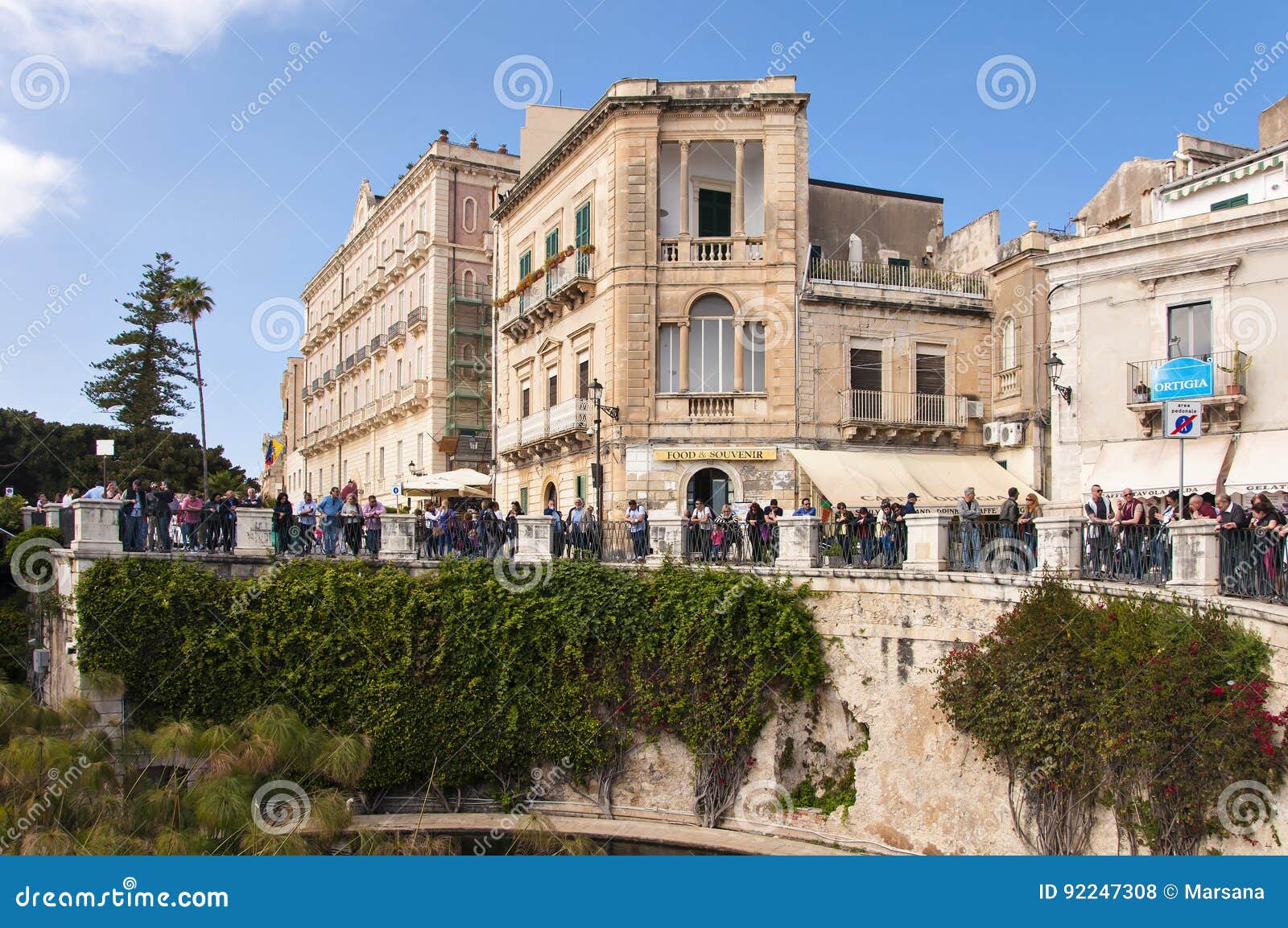 The Fountain Of Arethusa Fonte Aretusa Street Sign In Syracuse In ...