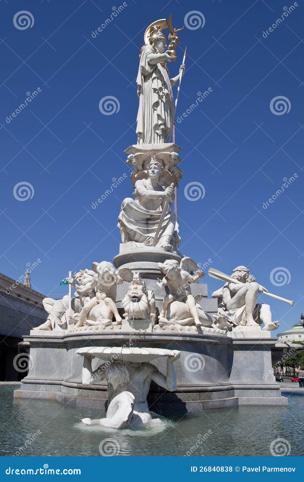 Fountain of Athena Pallas stock photo. Image of spectacular - 26840838