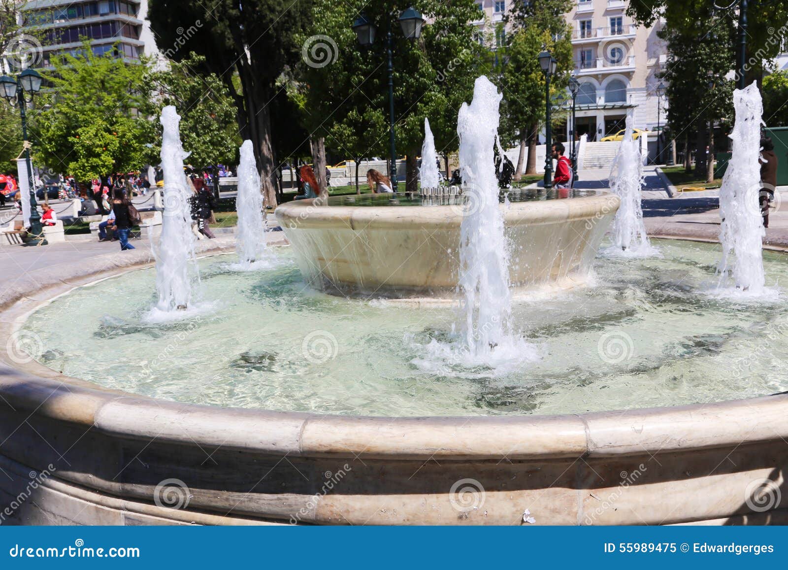Fountain at Athens -Greece editorial image. Image of city - 55989475