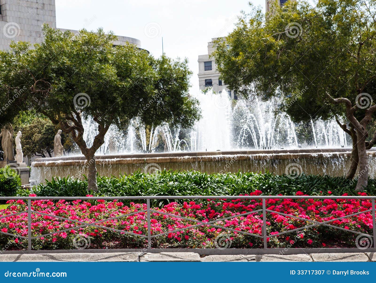 Fountain Beyond Rose Trellis Royalty-Free Stock Photo | CartoonDealer ...