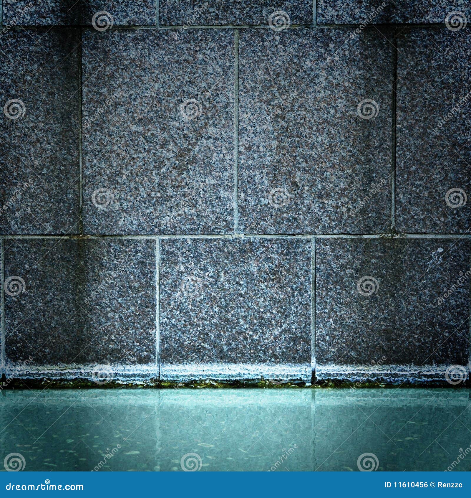 Fountain of Blue Water and Stone Wall Stock Photo - Image of evil ...