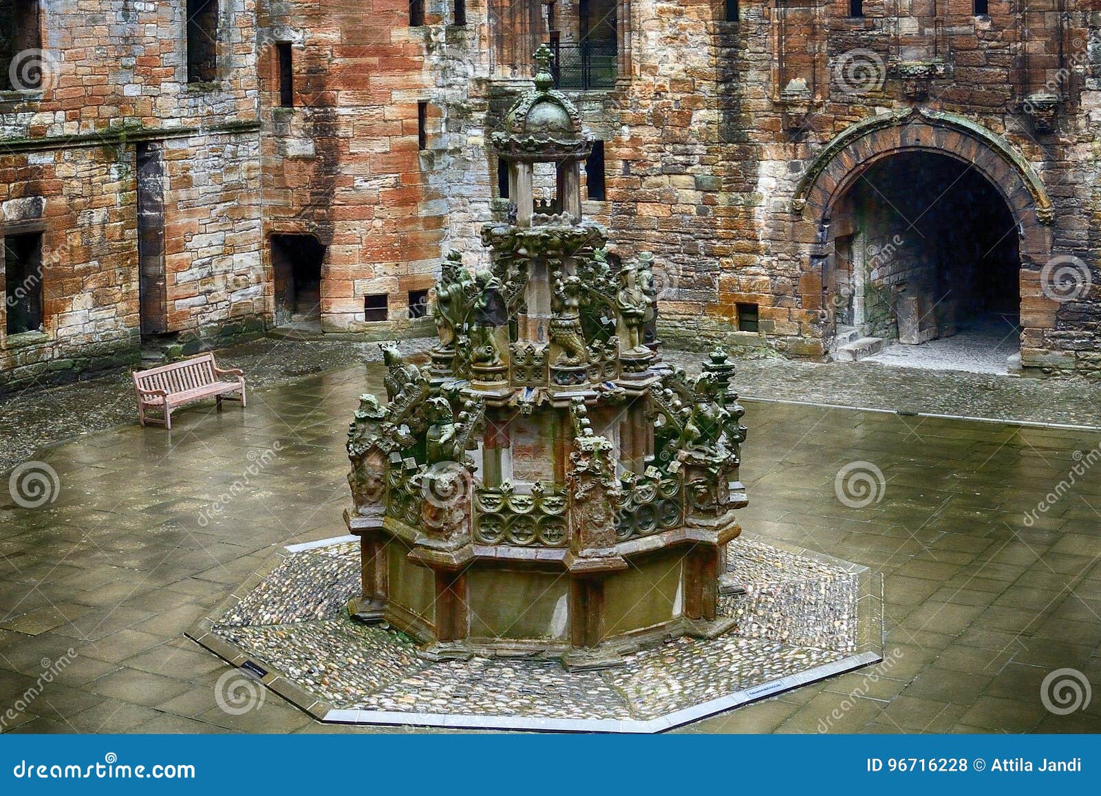 Fountain in the Castle, Linlithgow, Scotland Editorial Stock Photo ...