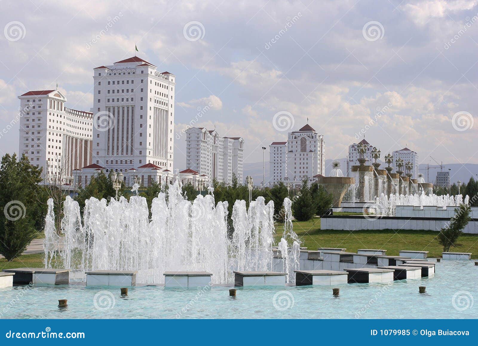 The Fountain Complex in New District Stock Image - Image of stream ...