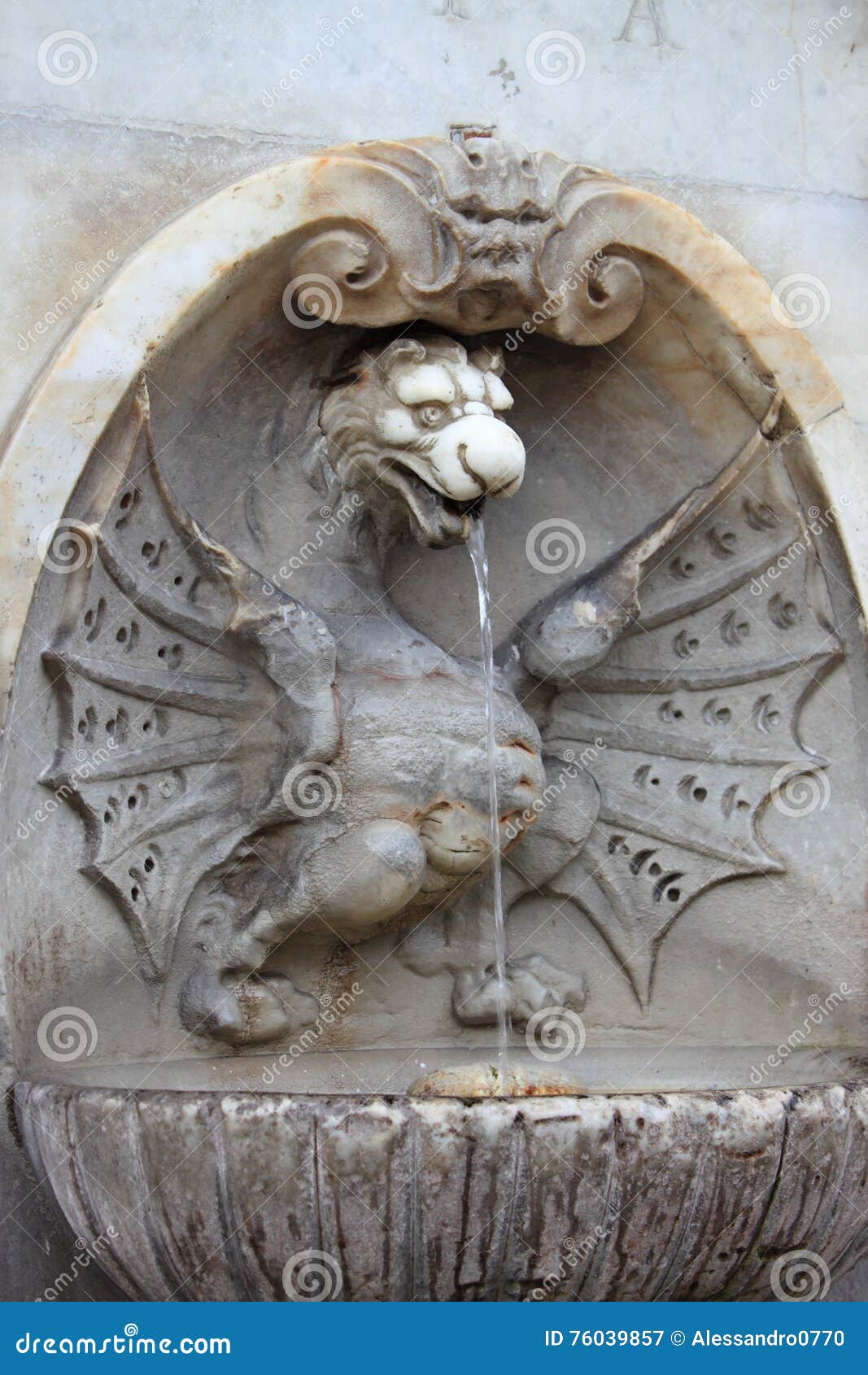 Fountain with a Dragon Statue Located in Rome Stock Image - Image of ...