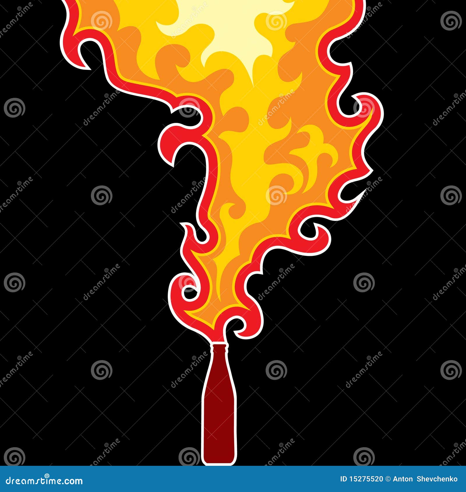 Fountain of the Fire from Bottle Stock Vector - Illustration of close ...