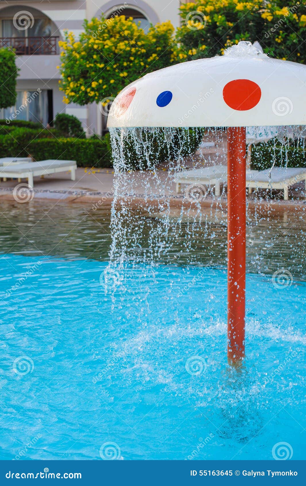 Fountain in the Form of a Mushroom in Children S Pool Stock Image ...