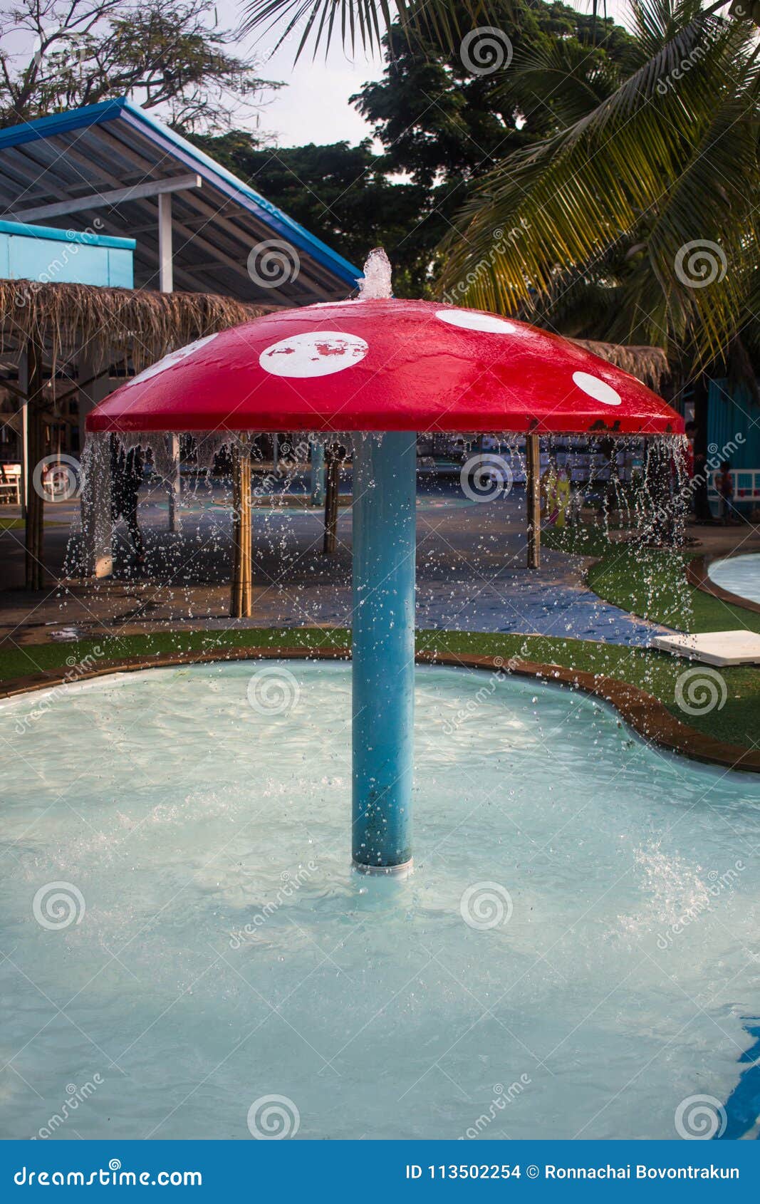 Fountain in Form of Mushroom in Pool Stock Photo - Image of pool, care ...