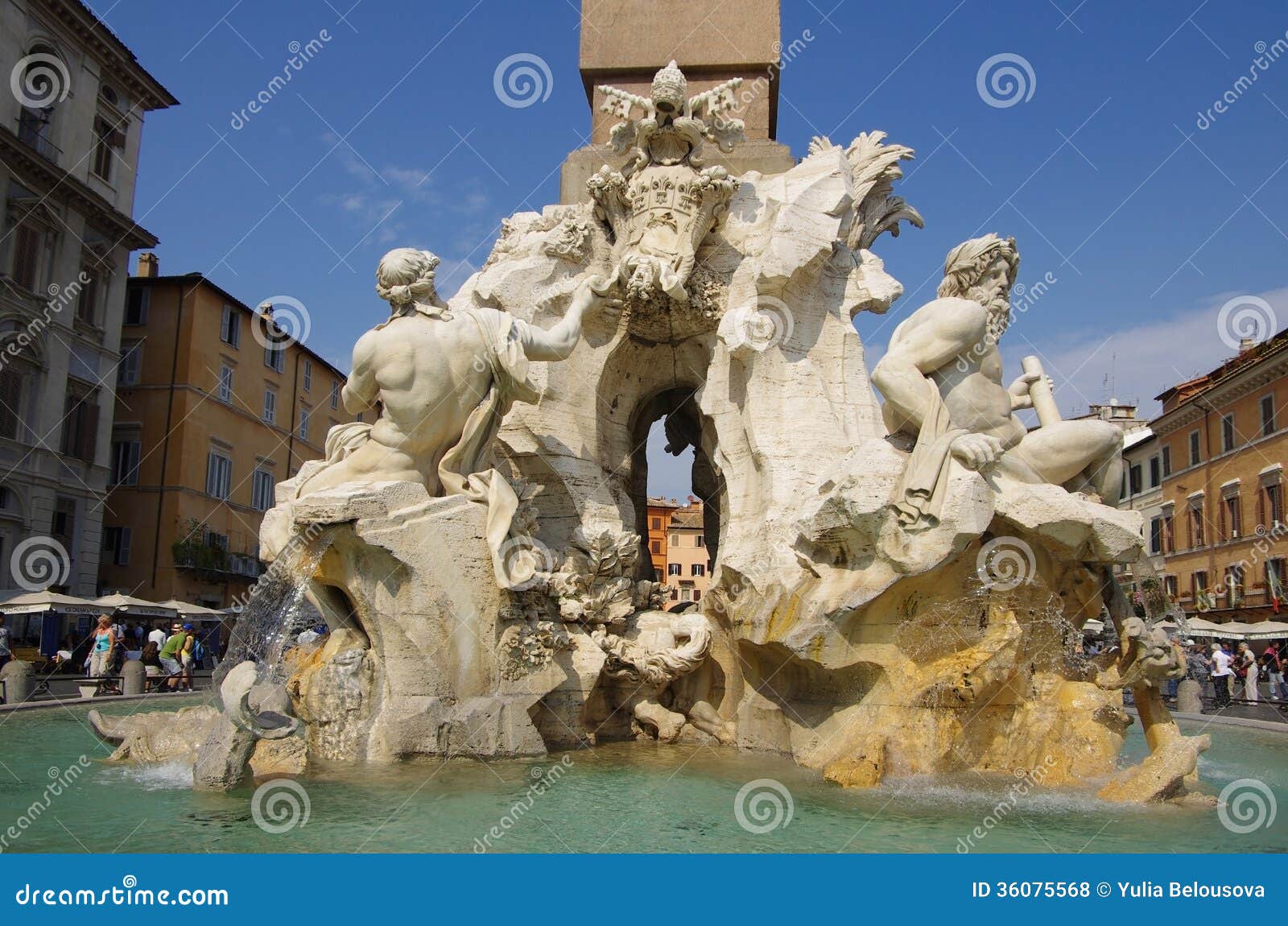 The Fountain of Four Rivers Editorial Stock Photo - Image of bernini ...