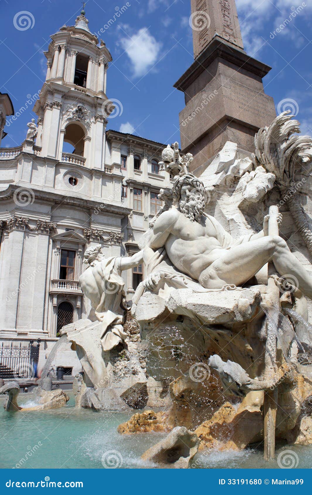 Fountain of the Four Rivers. Piazza Navona, Rome, Italy Stock Photo ...