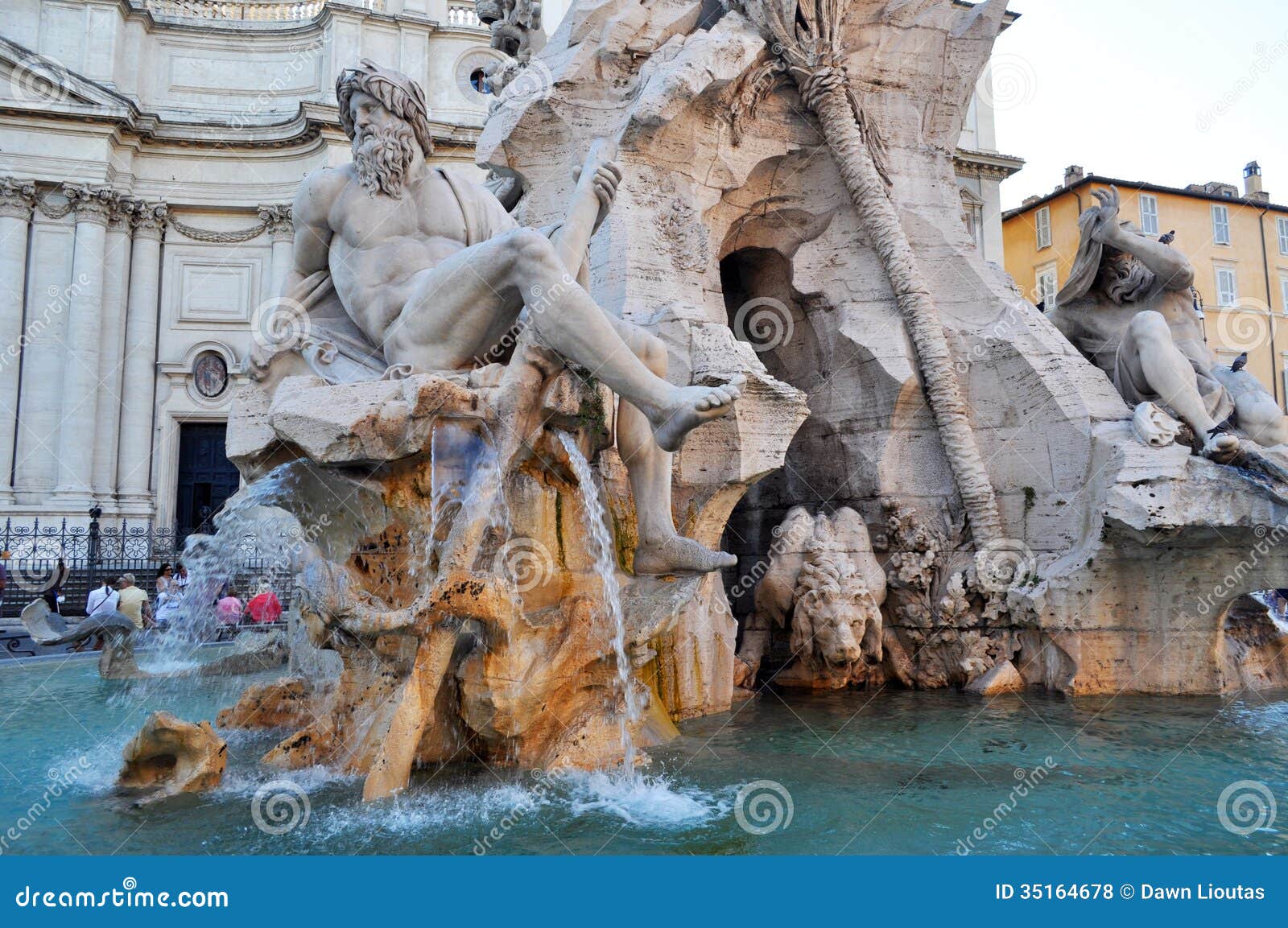 Fountain of Four Rivers at Piazza Navona, Rome Italy Editorial Stock ...