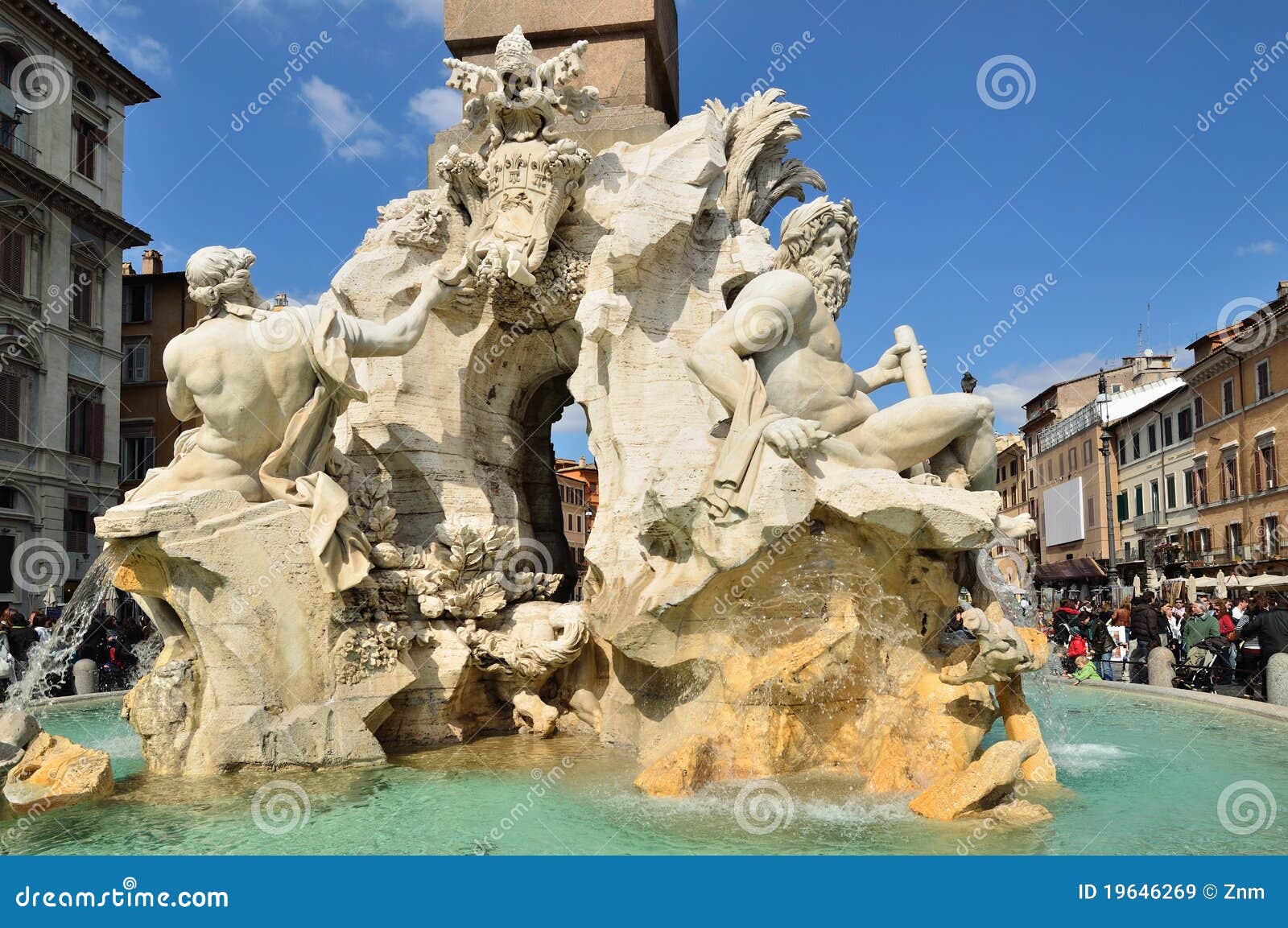 Fountain of Four Rivers, Roma Editorial Stock Image - Image of landmark ...