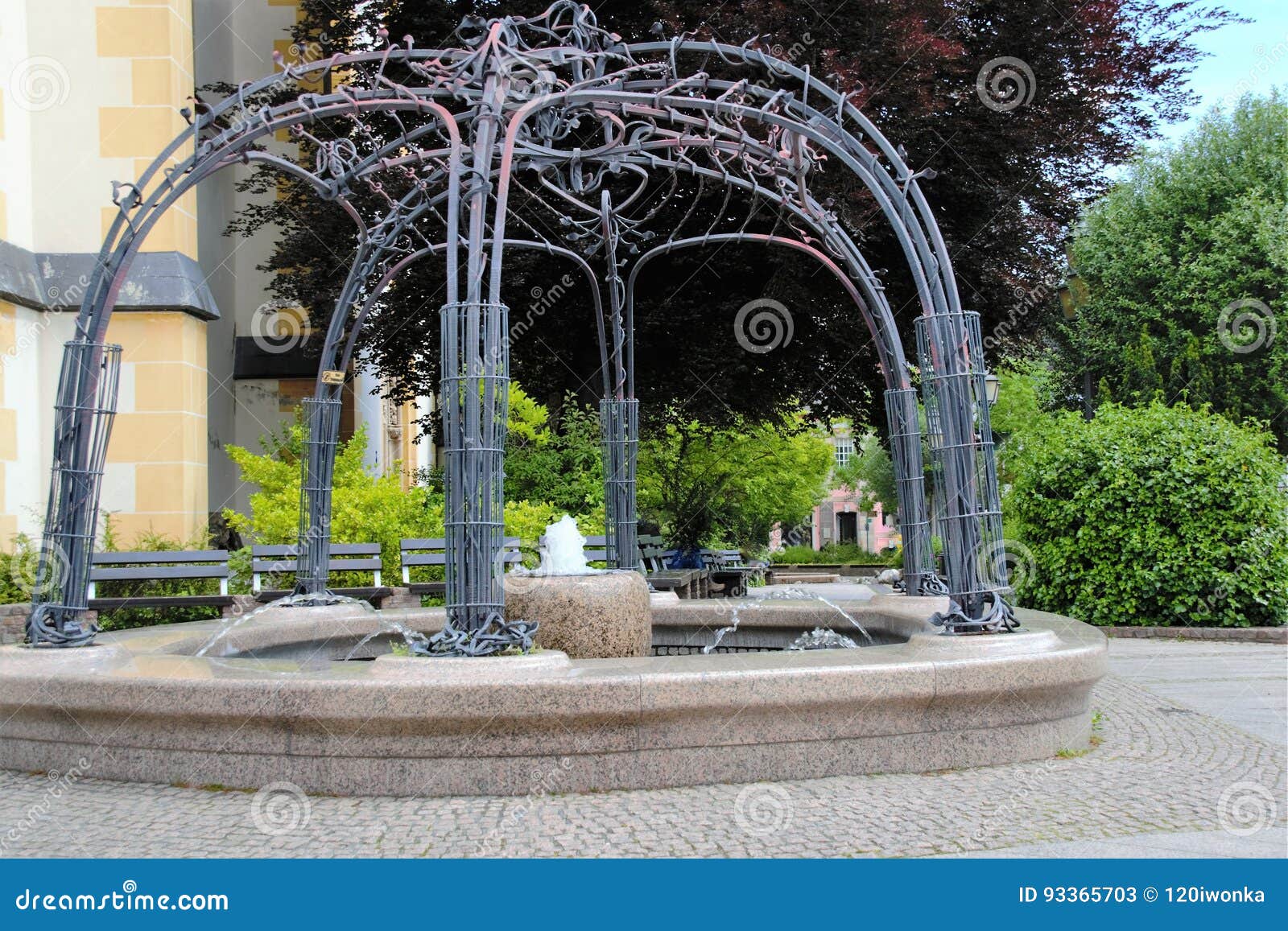 Fountain stock image. Image of cochen, round, front, beautiful - 93365703