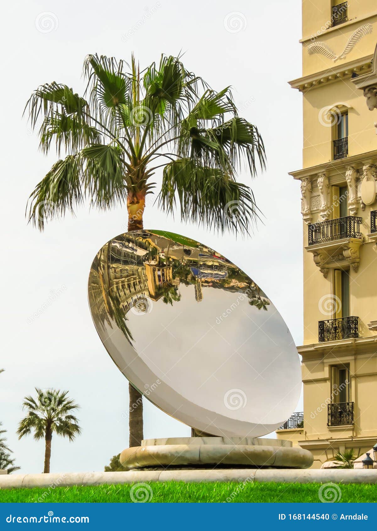 Fountain with Huge Mirror in the Square in Front of the Monte Carlo ...