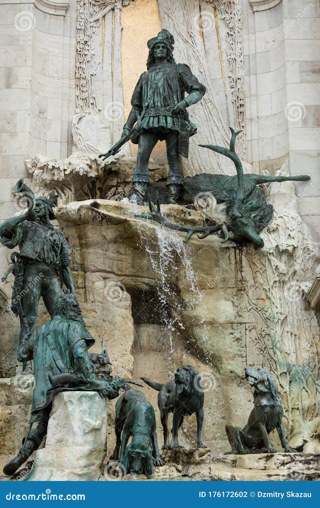 Fountain Hunt of King Matthias Stock Photo - Image of sculpture ...