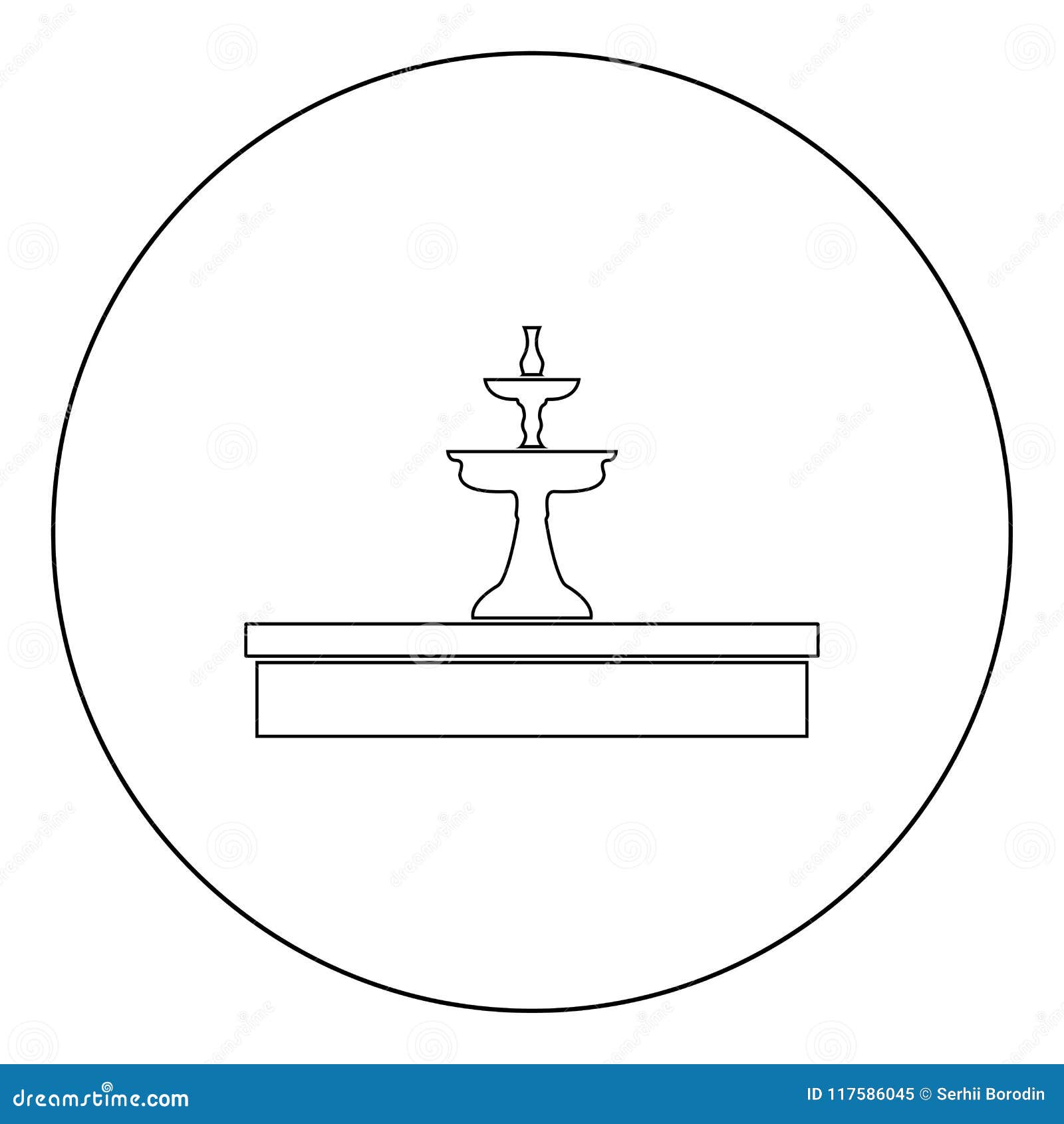 Fountain Icon Black Color in Circle Stock Vector - Illustration of ...