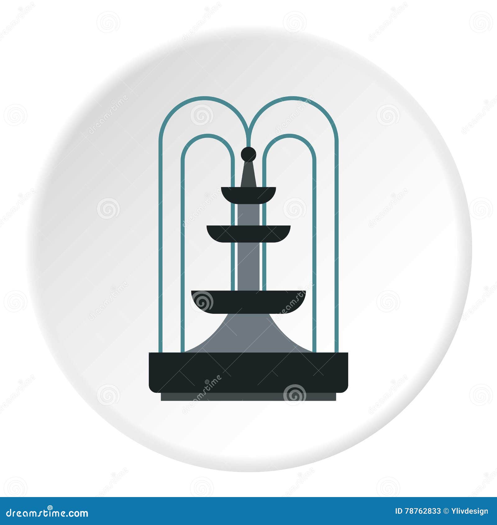 Fountain icon, flat style stock vector. Illustration of curve - 78762833