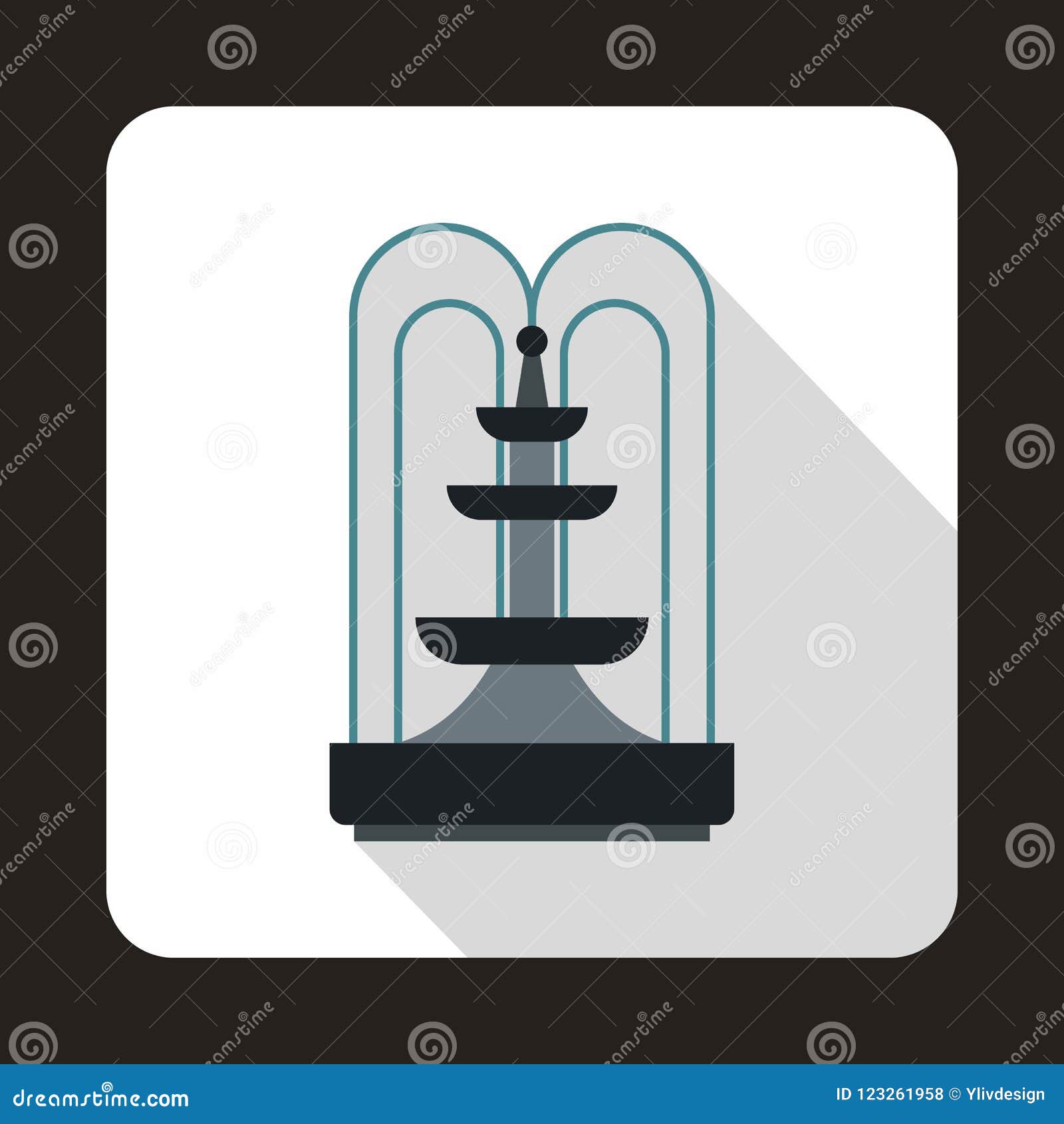 Fountain icon, flat style stock illustration. Illustration of elegance ...