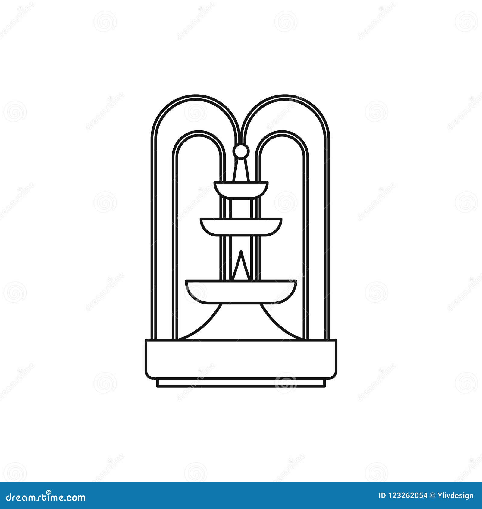 Fountain Icon, Outline Style Stock Illustration - Illustration of ...