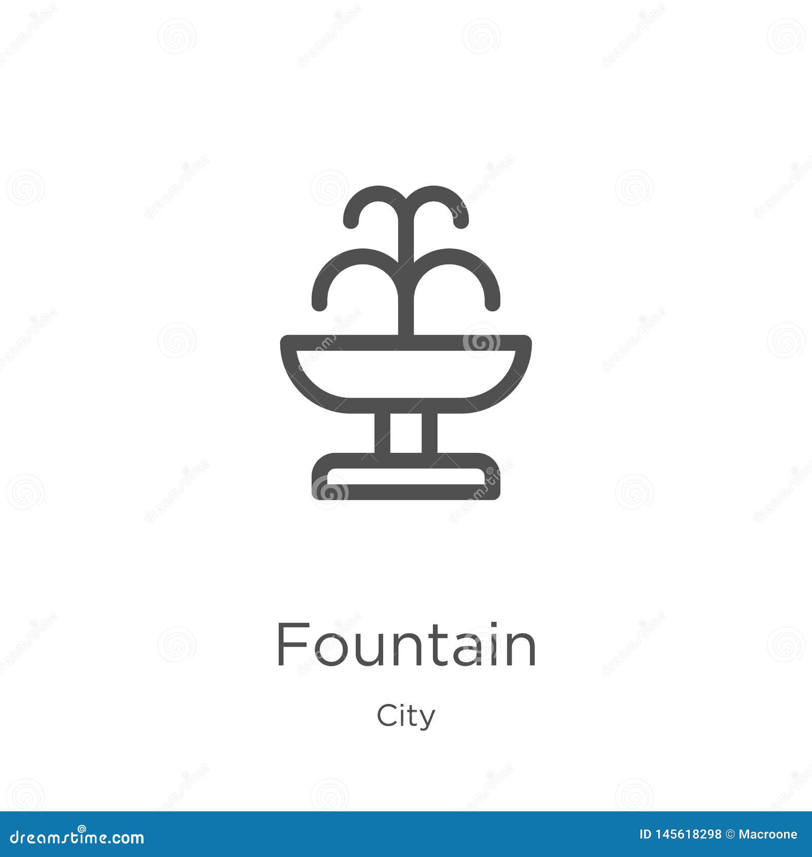 Fountain Icon Vector from City Collection. Thin Line Fountain Outline ...