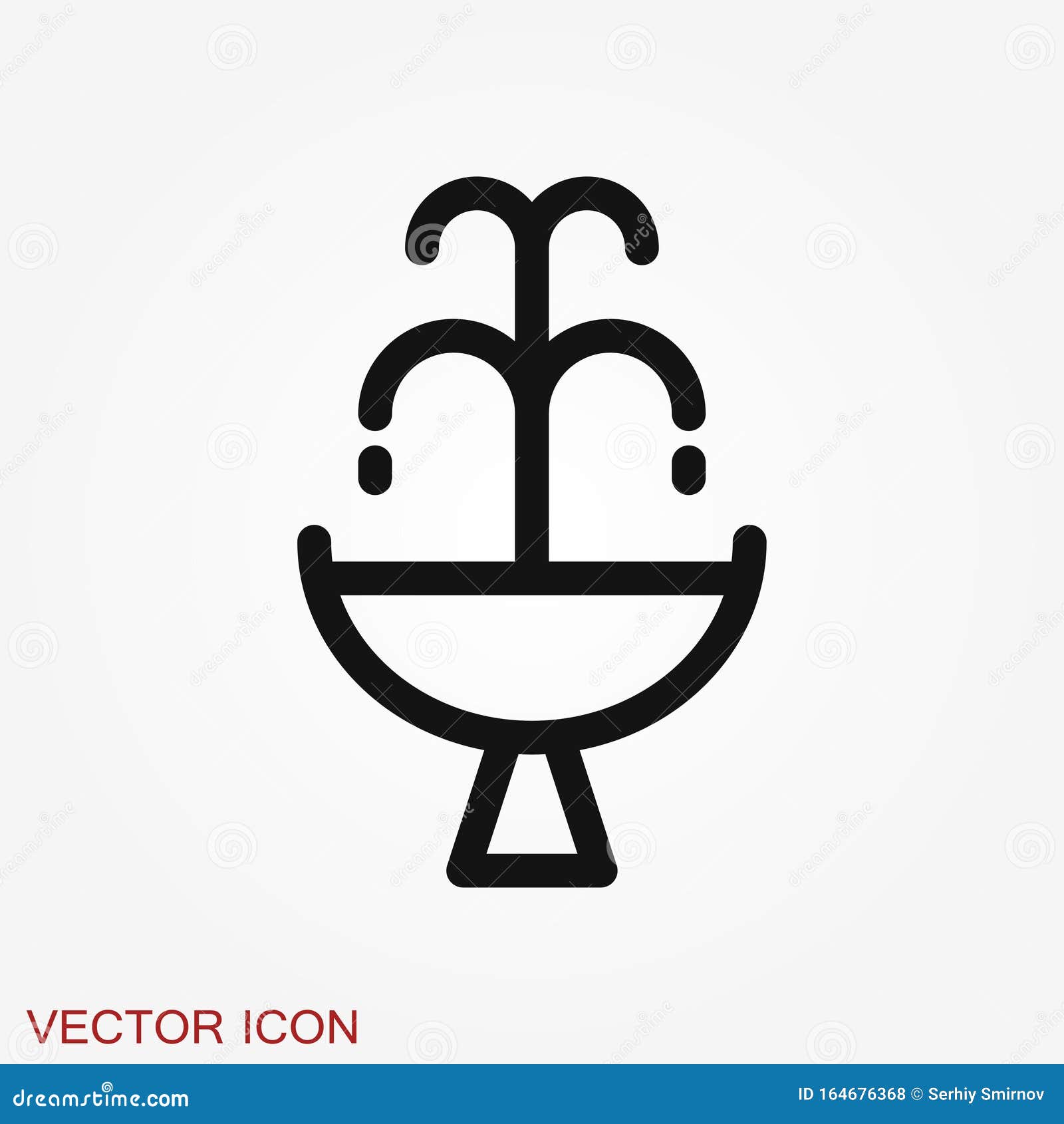 Fountain Icon, Vector Illustration Fountain with Water Splash Stock ...