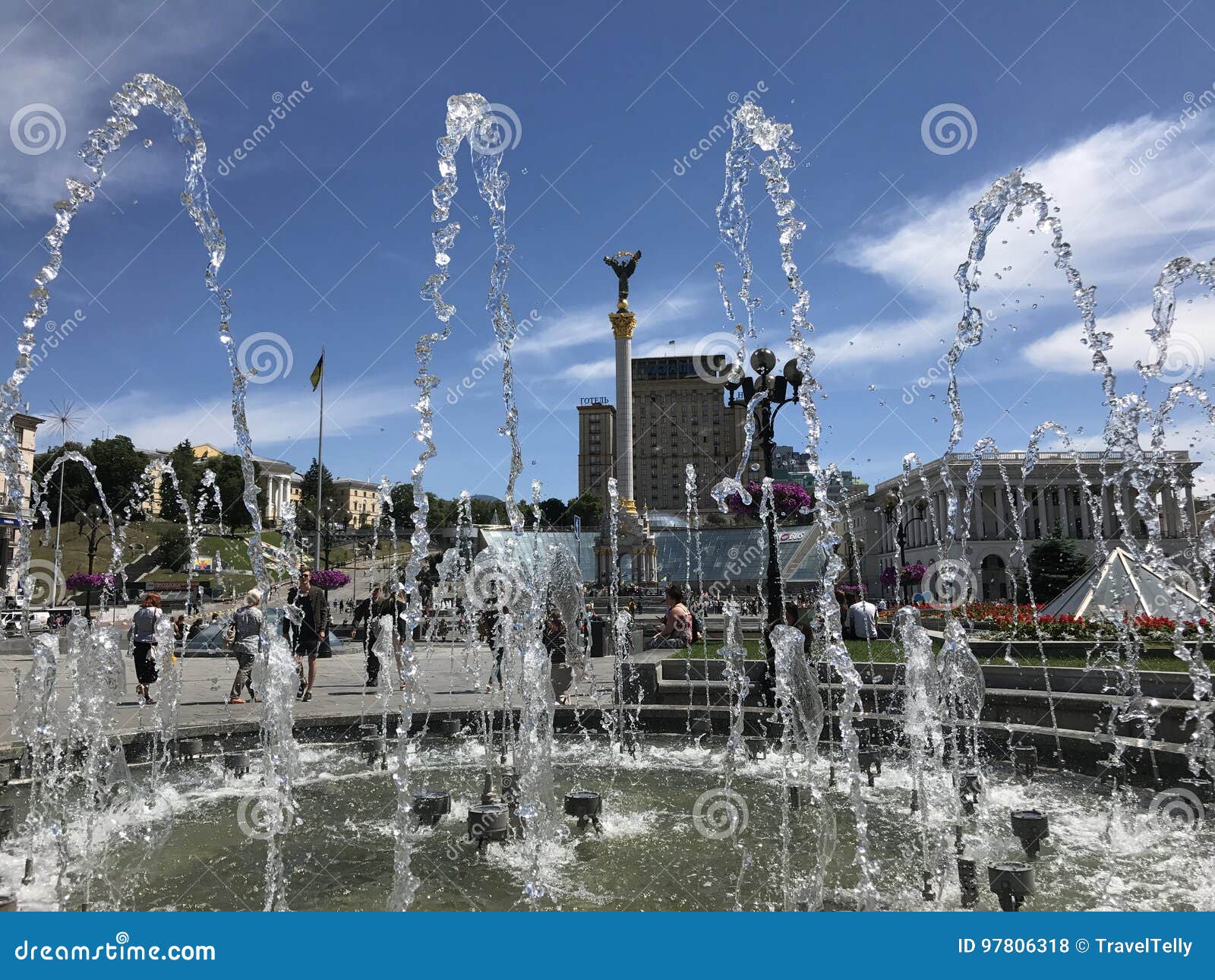 Fountain at the Independence Square Editorial Stock Photo - Image of ...