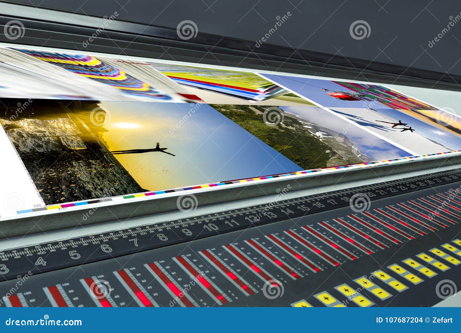 Fountain Key Control Unit on Offset Print Stock Photo - Image of media ...