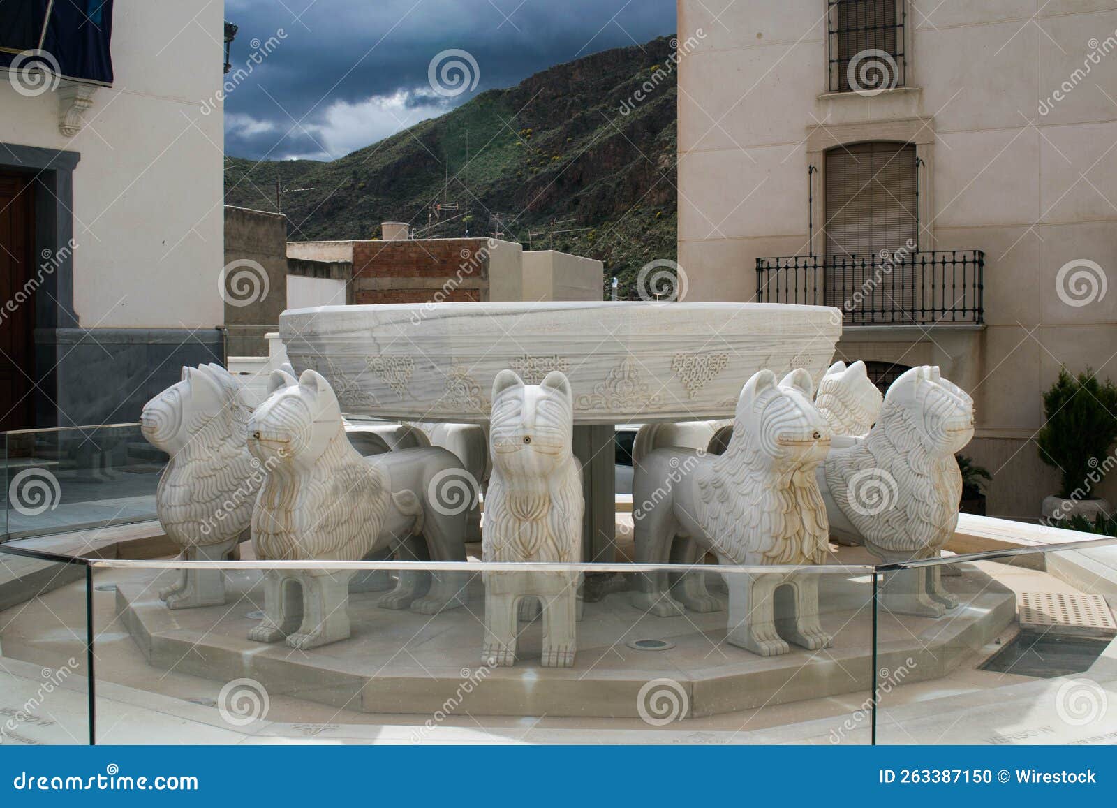 Fountain of the Lions in Macael, Spain Stock Photo - Image of lions ...
