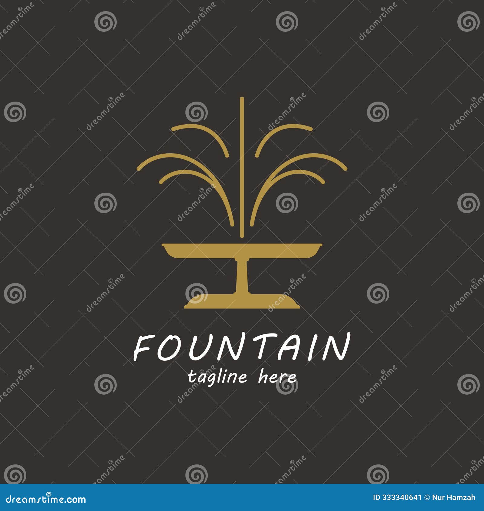 Fountain Logo Simple Silhouette Design Stock Illustration ...