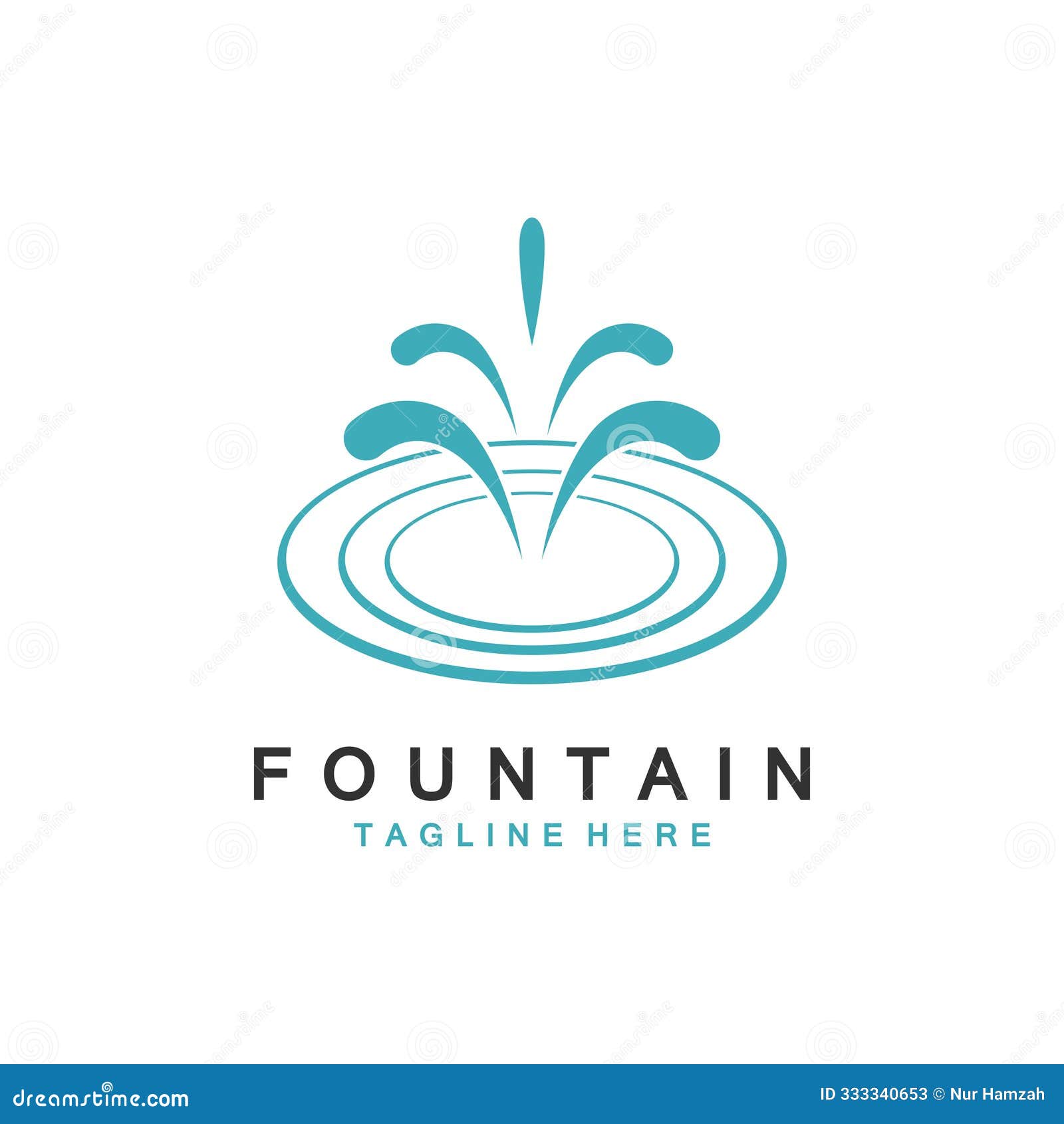 Fountain Logo Simple Silhouette Design Stock Illustration ...