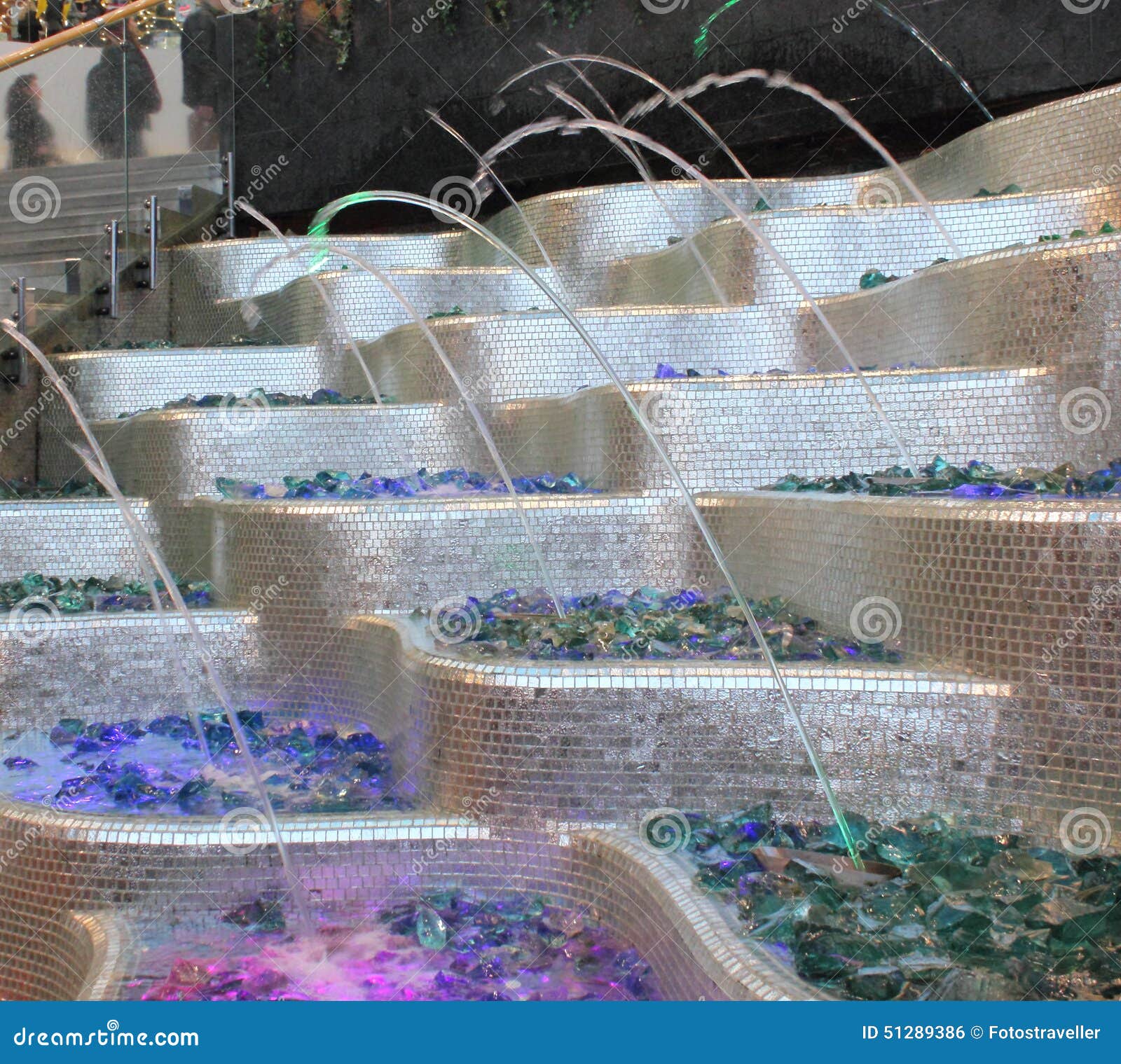 Fountain at the mall editorial photo. Image of multicolored - 51289386