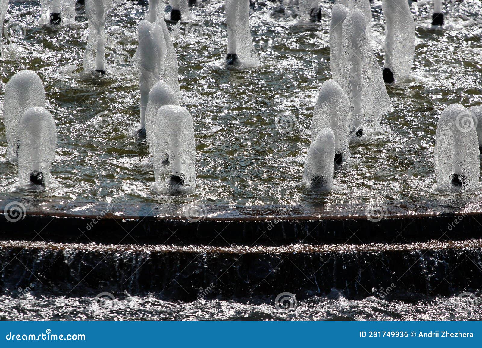 A Fountain with Many Sprinklers in a Park Stock Photo - Image of ...