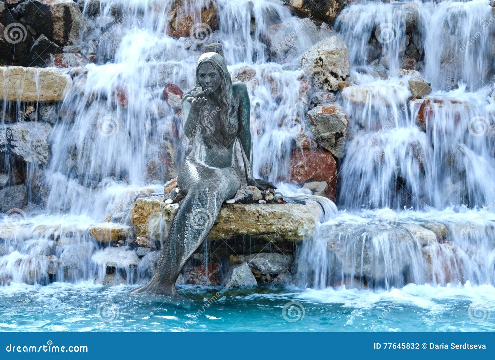 Fountain with a Mermaid in Marmaris Stock Photo - Image of water ...