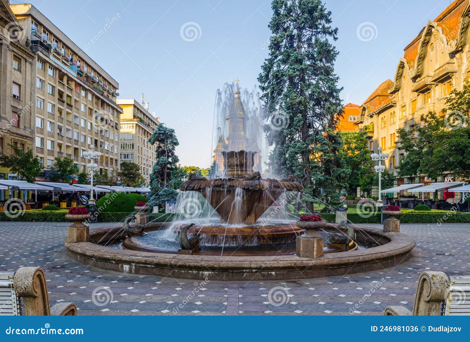 Fountain in the Middle of Victory Square - Piata Victoriei - in ...
