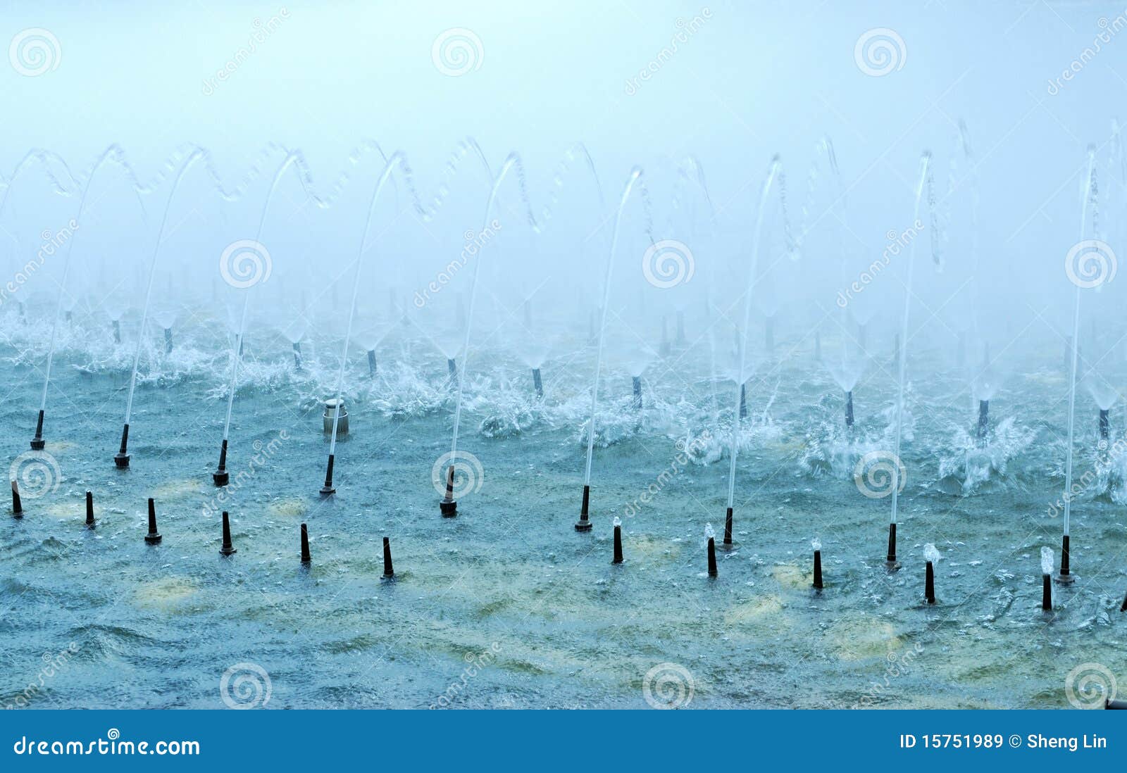 Fountain in mist stock image. Image of water, spary, blur - 15751989