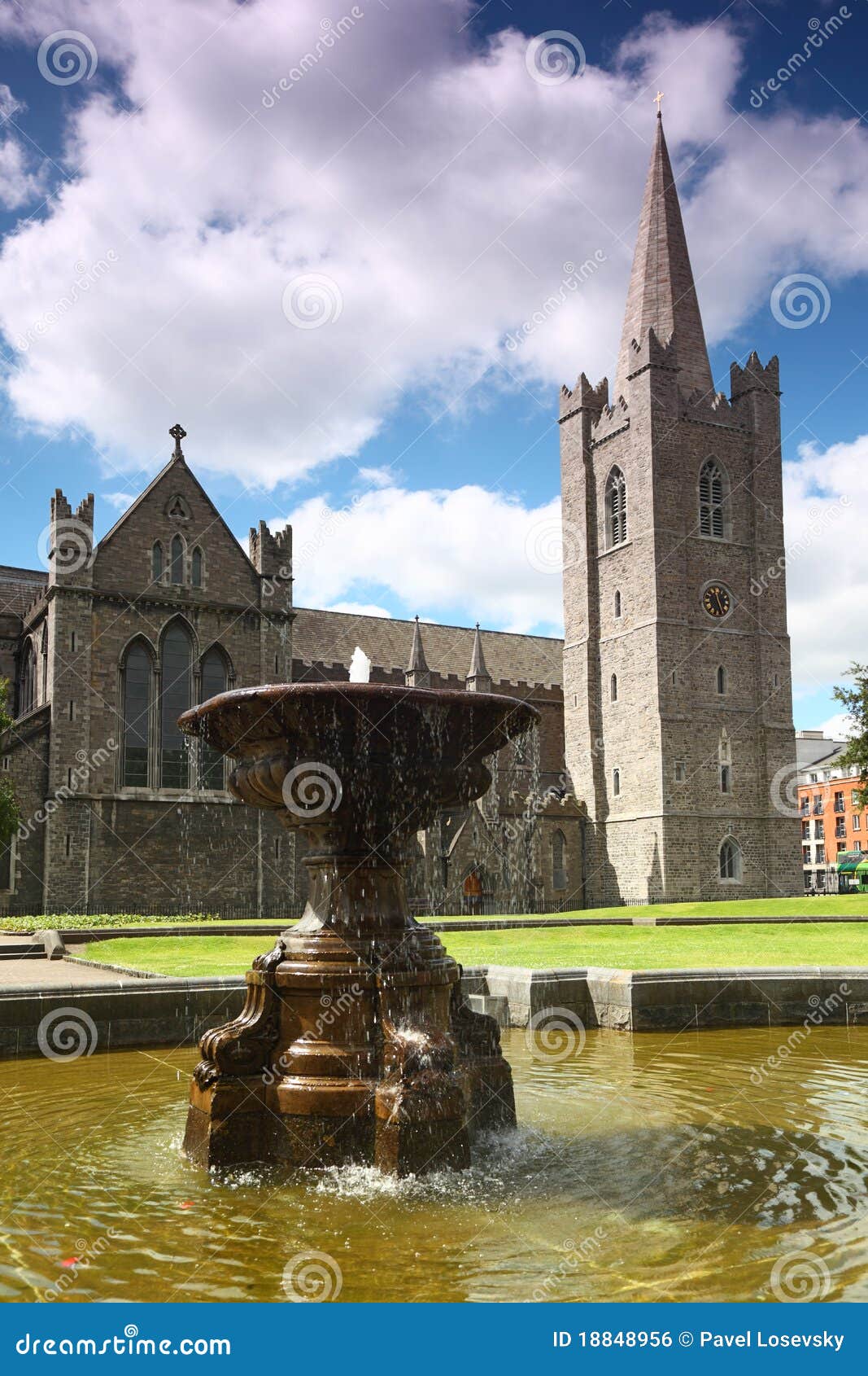 Fountain Near St.Patrick S Cathedral Stock Photo - Image of green ...