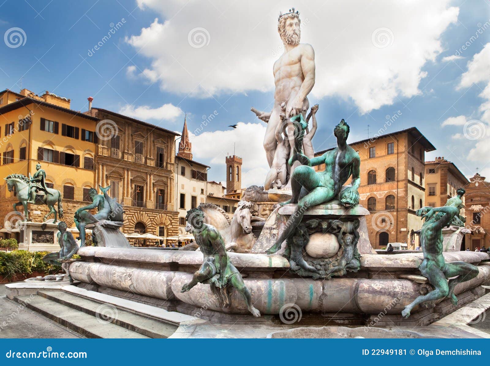 The Fountain of Neptune, Florence, Italy Stock Image - Image of ancient ...
