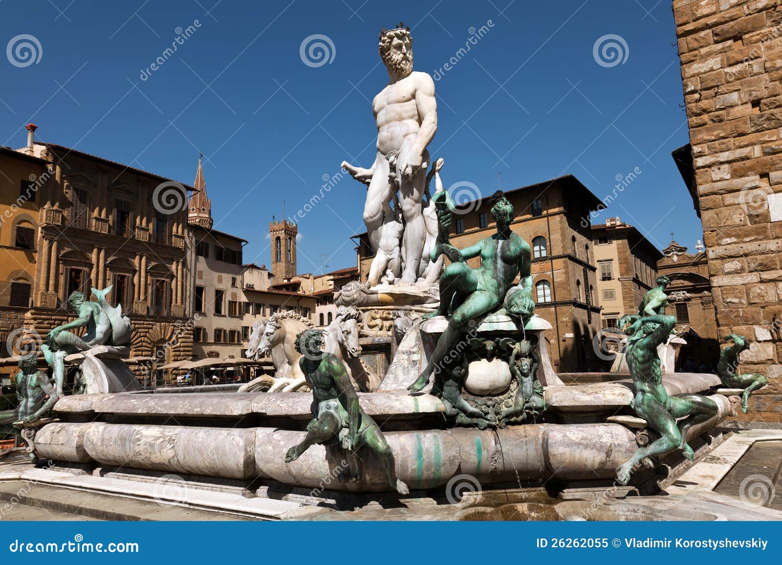 The Fountain of Neptune in Florence, Italy Stock Image - Image of ...