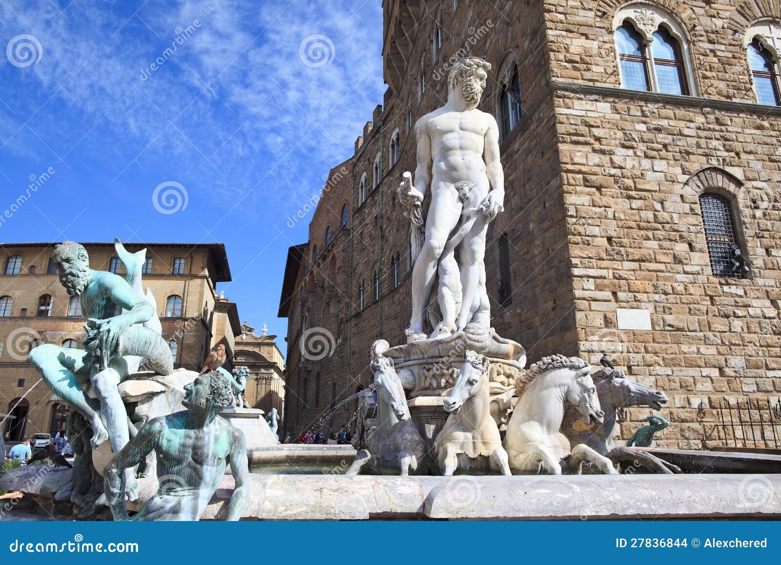 Fountain of Neptune, Florence - Italy Stock Photo - Image of group ...