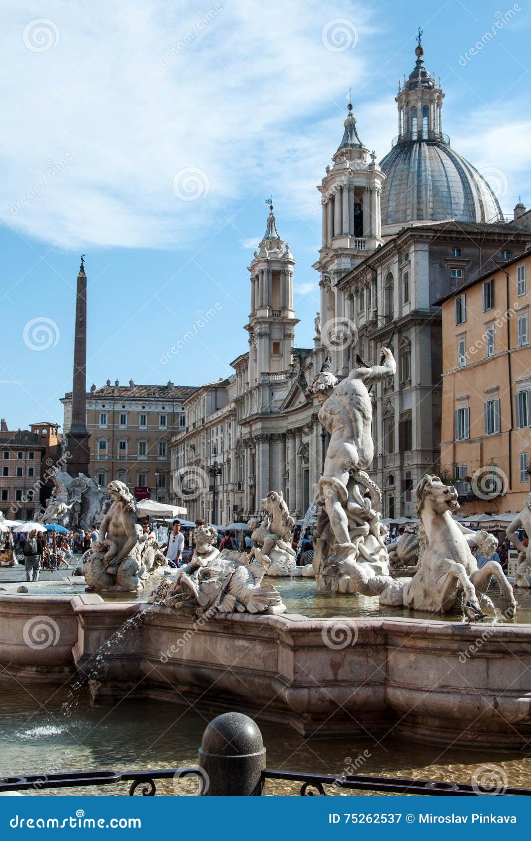 The Fountain of Neptune in the Piazza Navona, Rome Editorial ...