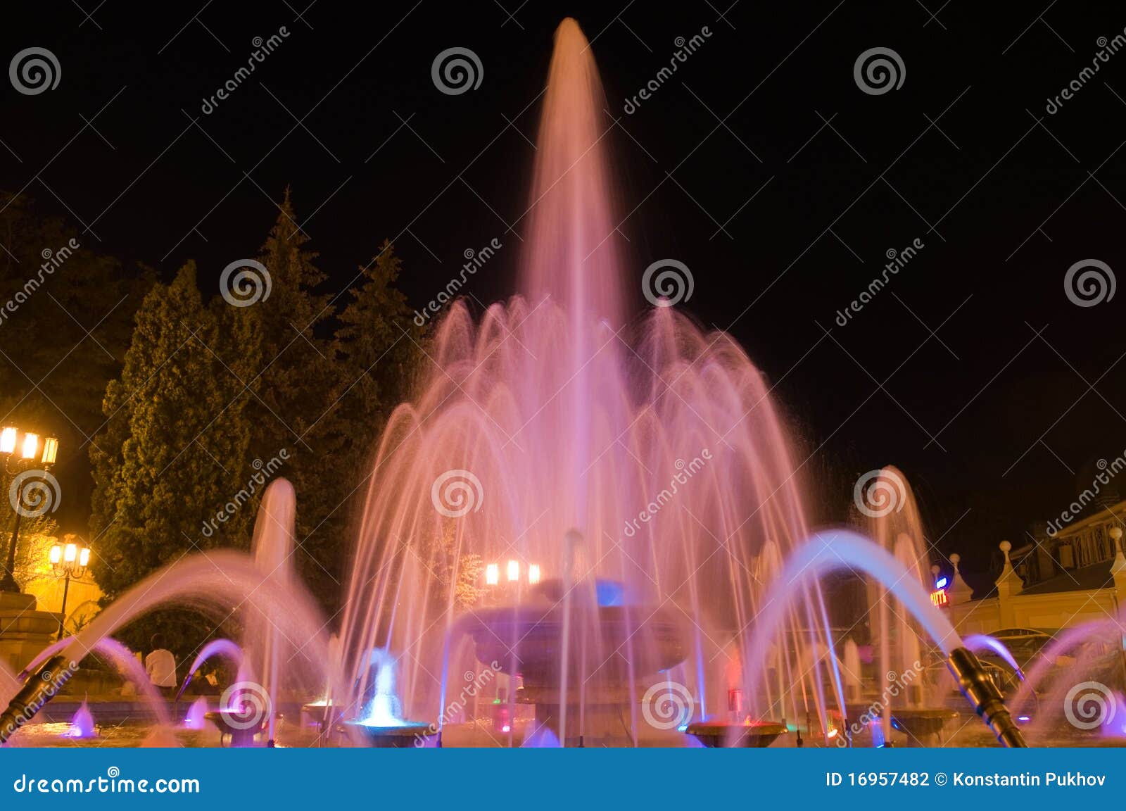Fountain at night stock photo. Image of destinations - 16957482
