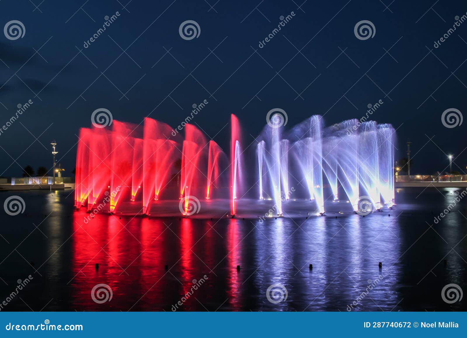 Fountain in the night stock photo. Image of architecture - 287740672