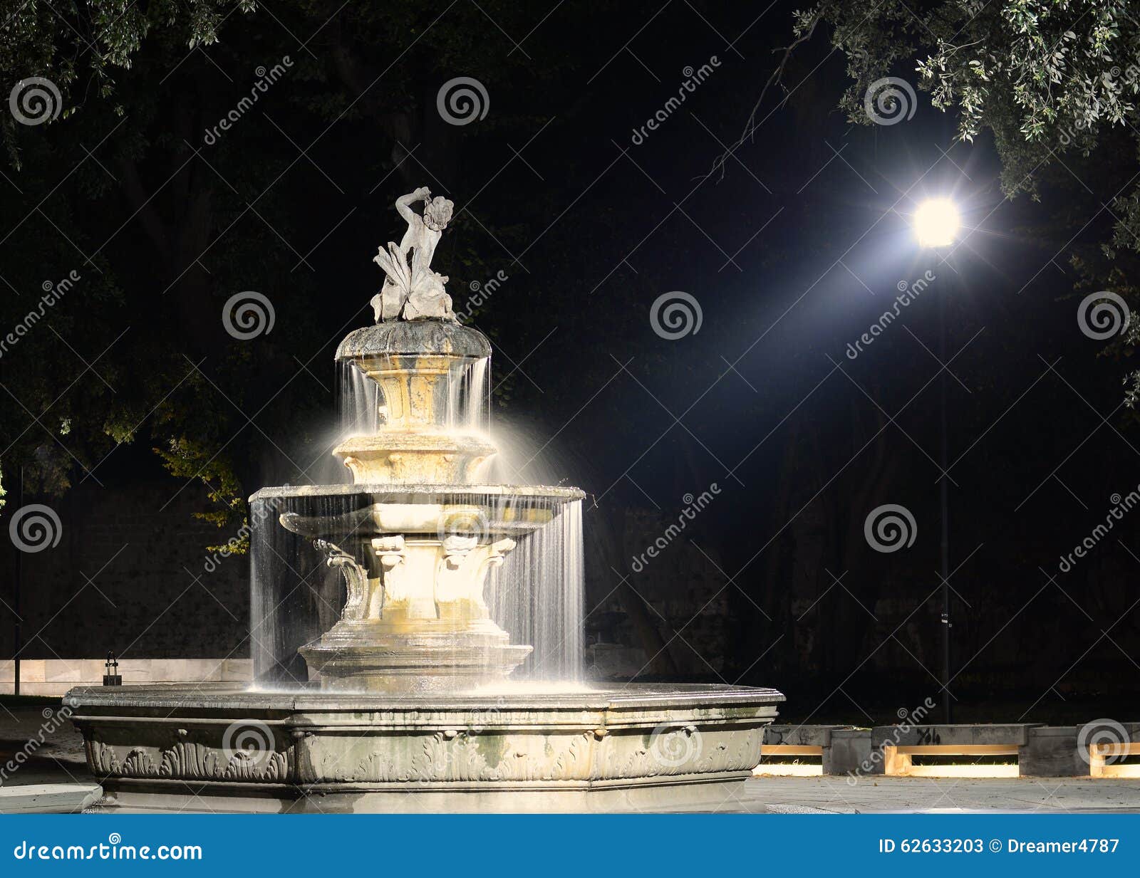 Fountain at night. stock image. Image of split, travel - 62633203