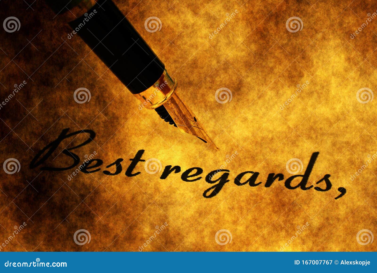 Fountain Pen on Best Regards Text Stock Image - Image of studio ...