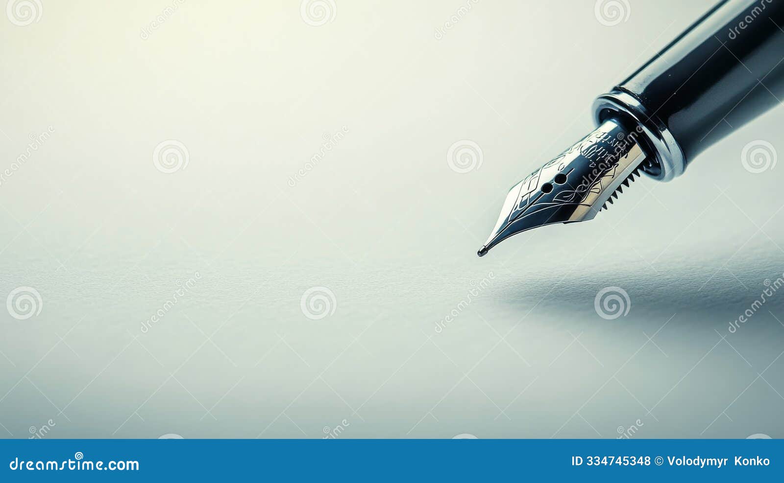 Fountain Pen on Blank Paper, Macro View. Writing and Creativity Concept ...