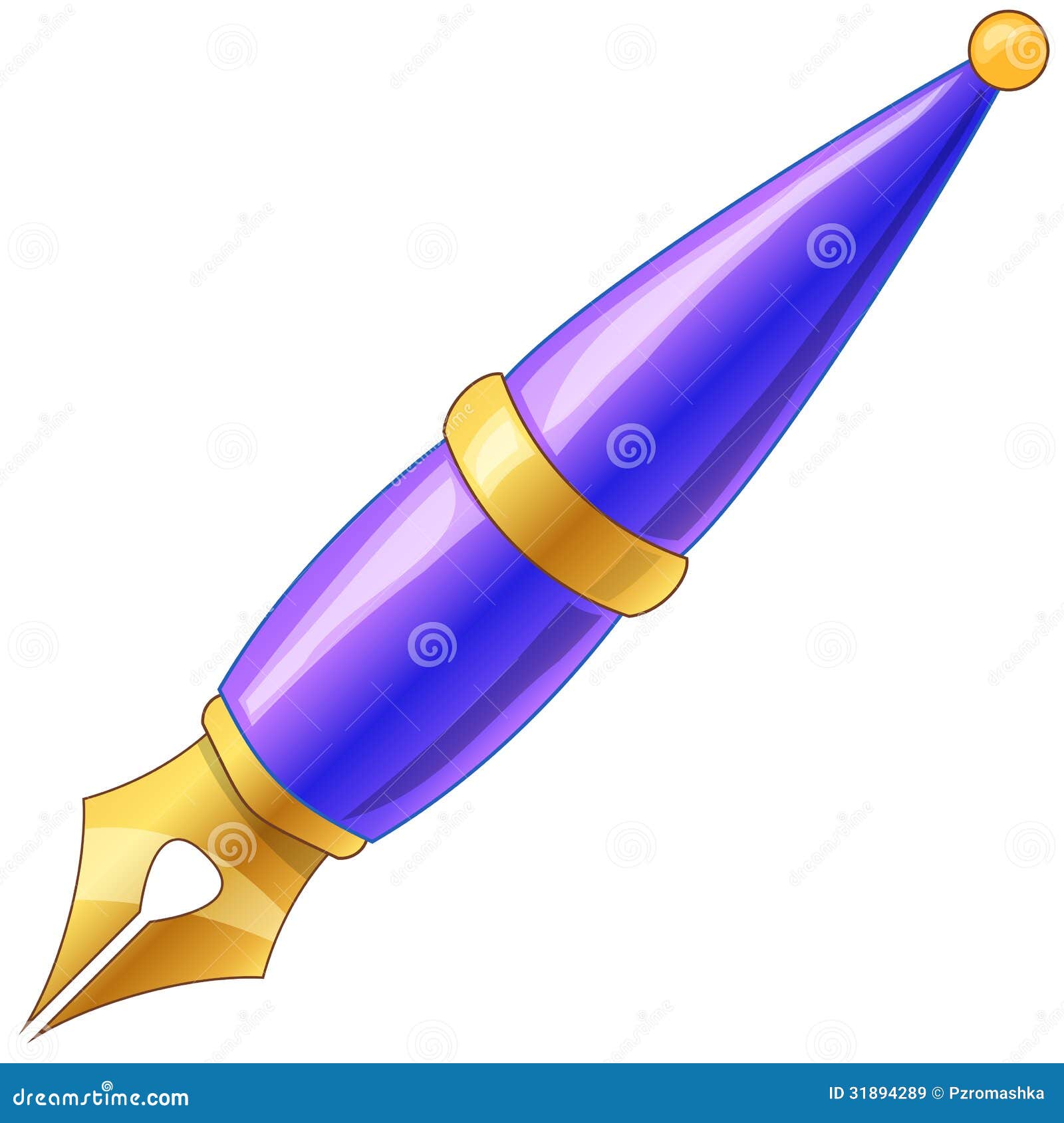 Fountain pen stock vector. Illustration of contract, blue - 31894289