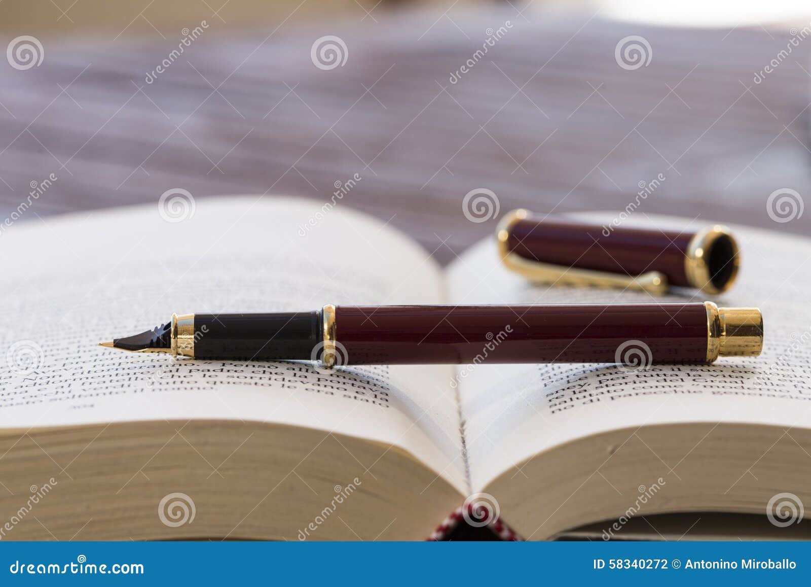 Fountain pen on book stock photo. Image of time, opened - 58340272