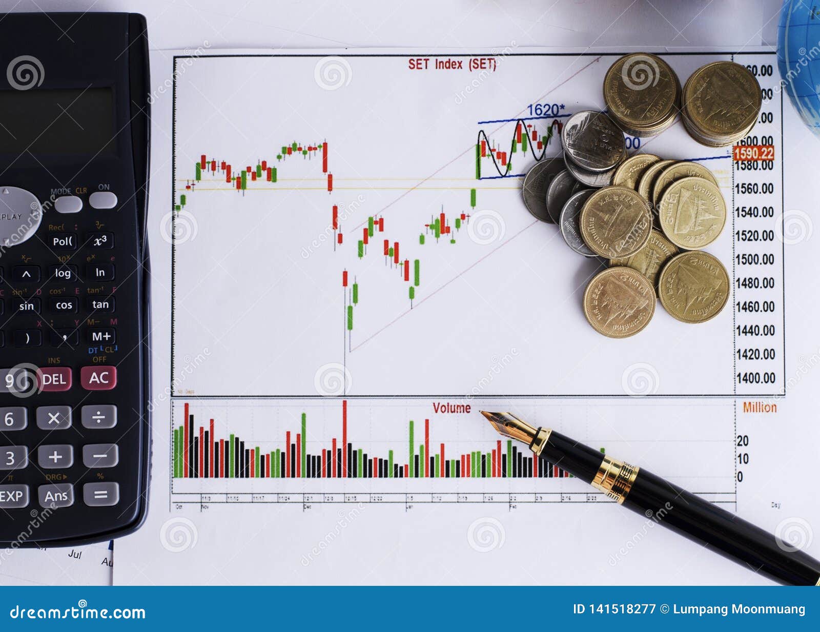 Fountain Pen And Chart Stock Image | CartoonDealer.com #11700601