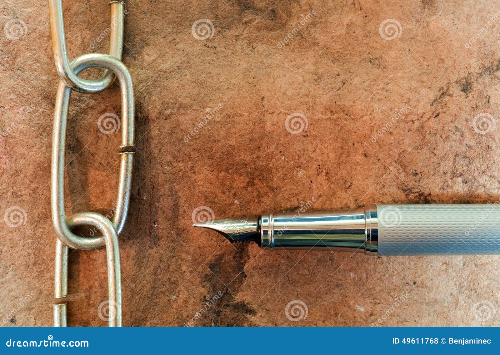 Fountain pen and chain stock photo. Image of chain, justice - 49611768