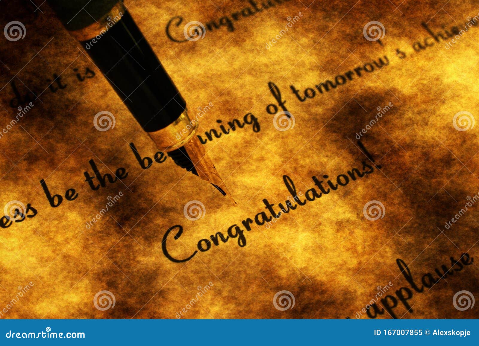 Fountain Pen on Congratulation Text Stock Image - Image of paper, news ...